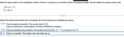 Solved Solve The Given System By The Substitution Method If Chegg