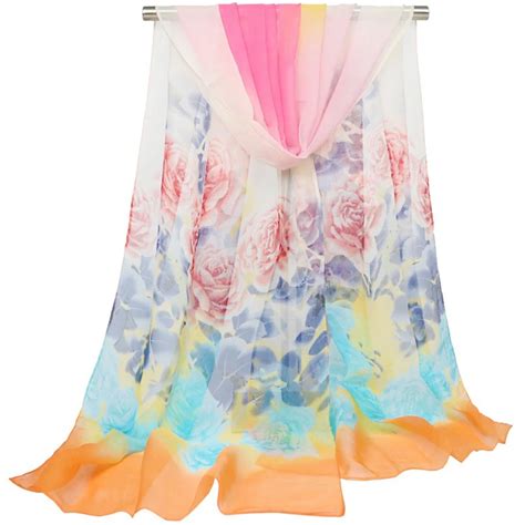 Elifashion новинка Модный женский шарф с большой флорой Длинный мягкий одиночный обод