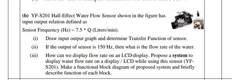Solved B YF S Hall Effect Water Flow Sensor Shown In The Figure Has Answer