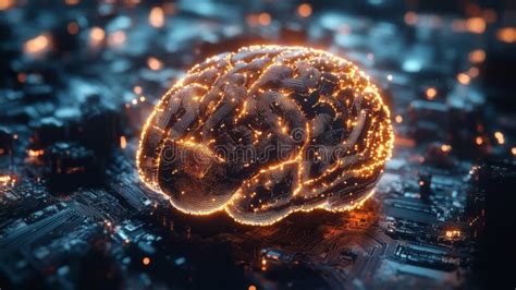 Illuminated Brain with Neural Networks Advanced Ai and Technology Vision for a Futuristic ...