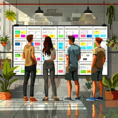 Efficient Software Development Team Utilizes Digital Kanban Board For