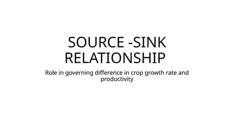 Source And Sink Relationship Pptxpptx