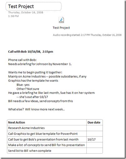 The Kalnel Files Using Onenote For Gtd Project Tracking