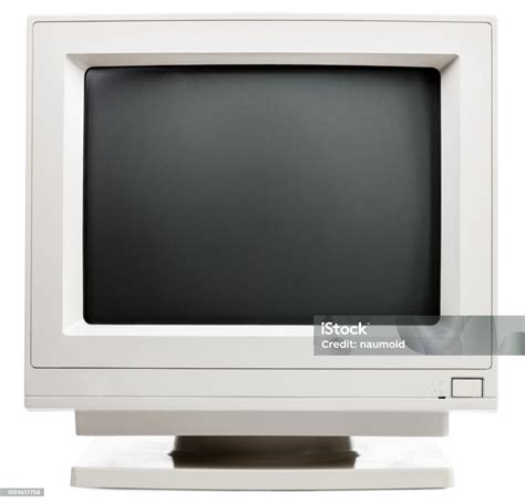오래 된 Crt 컴퓨터 모니터 흰색 절연 컴퓨터 모니터에 대한 스톡 사진 및 기타 이미지 컴퓨터 모니터 컴퓨터 튜브