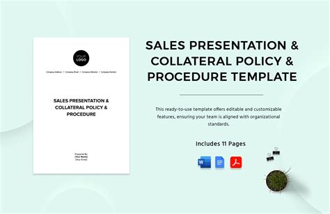 Sales Presentation And Collateral Policy And Procedure Template In Word