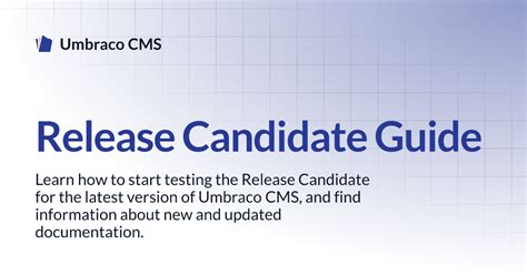 release candidate guide umbraco cms