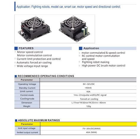DC Brush Motor Controller PWM DC Motor Speed Controller A For ESC Fighter Robot Motor APO A