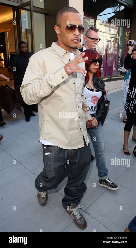 Rapper Ti Shopping At Louis Vuitton On Rodeo Drive In Beverly Hills