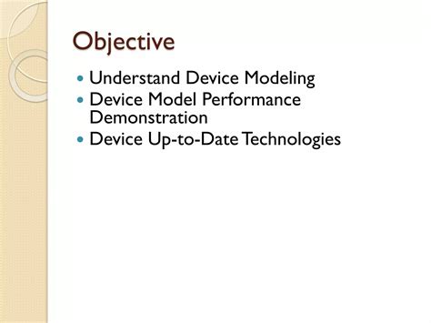 Understand Device Modeling Ppt