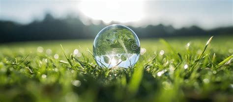 Ice Drop In The Grass In The Style Of Global Imagery Eco Friendly