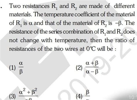 Answered Two Resistances R And R Are Made Of Different Materials The
