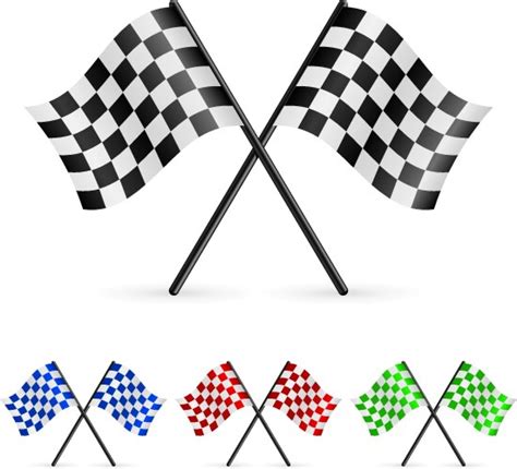 Checkered Flag Vector Images Over