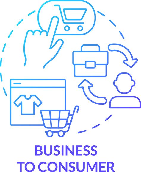 Business To Consumer Blue Gradient Concept Icon Individual Purchaser