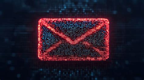 Digital Email Envelope Security Concept With Glowing Red Data Stream