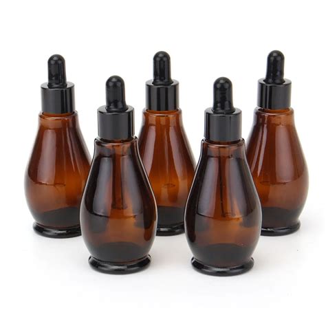 Pcs Ml Amber Glass Ml Dropper Bottle Ml Essential Oil Perfume Pipette