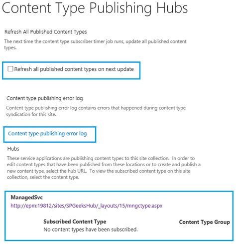 Configure Content Type Hub In Sharepoint 2019