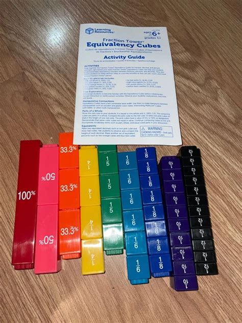 Learning Resources Fraction Tower Equivalency Cubes 6 Years Ex Cond