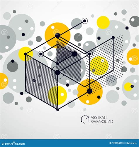 Vector Of Abstract Geometric 3d Cube Pattern And Yellow Background Layout Of Cubes Hexagons