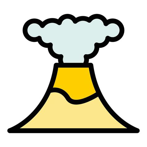 Vulcano Explosion Icon Vector Flat Vector Art At Vecteezy