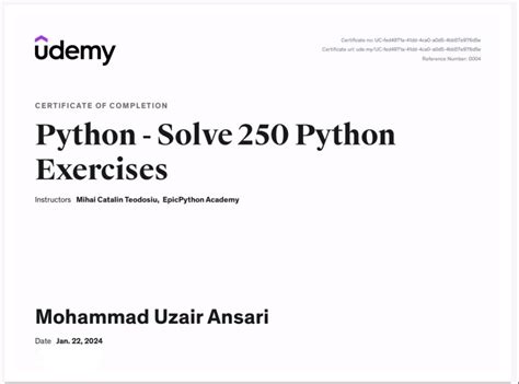 Completed 250 Python Exercises Mohammad Uzair Ansari Posted On The Topic Linkedin