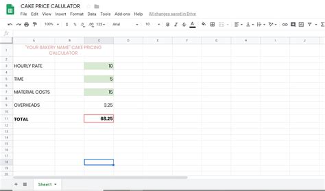 Bake This Happen BUILD YOUR OWN CAKE PRICING CALCULATOR IN EXCEL