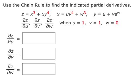 Solved Use The Chain Rule To Find The Indicated Partial Chegg Com