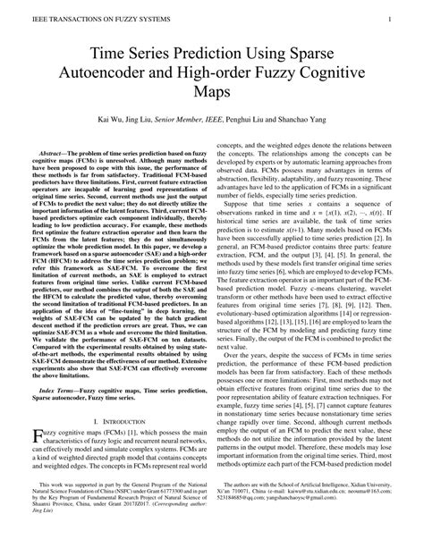 Pdf Time Series Prediction Using Sparse Autoencoder And High Order