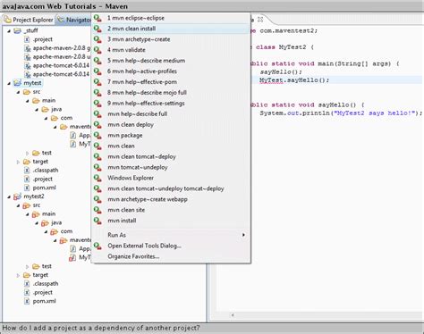 How Do I Add A Project As A Dependency Of Another Project Web
