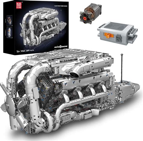 Mould King V8 Twin Turbo Engine V8 Engine Model Kit That