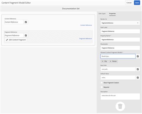 content fragment models adobe experience manager