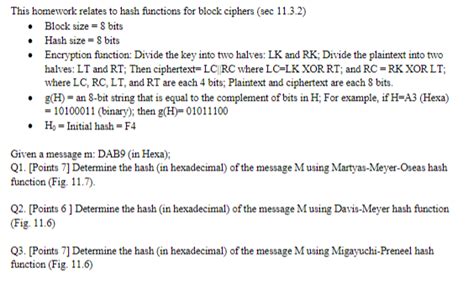 solved this homework relates to hash functions for block