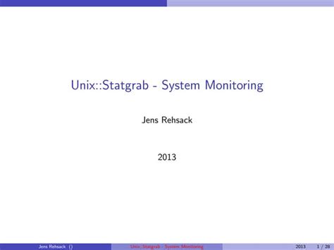 System Monitoring With Unixstatgrab And Perl Pdf