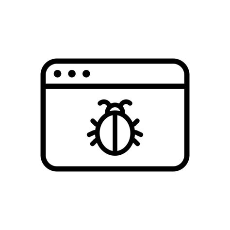Web Browser Virus Bug Malware Internet Cyber Security Concept Icon In Line Style Design