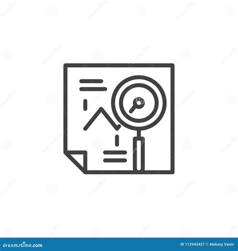 Report Analytics Outline Icon Stock Vector Illustration Of Graphics Perfect 112943427