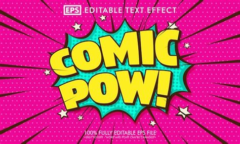 Premium Vector Comic Pow Editable Text Effect