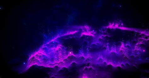 Premium Photo Abstract Purple Futuristic Landscape Of Particles And Dots Of Energetic Magic