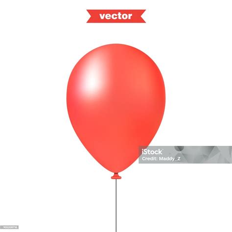 붉은 구를 현실적인 3d 벡터 일러스트 레이 션 근접 모습으로 반영 흰색 배경에 고립 날기에 대한 스톡 벡터 아트 및 기타 이미지 날기 낮 디자인 Istock