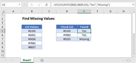 How To Check Missing Values In Excel