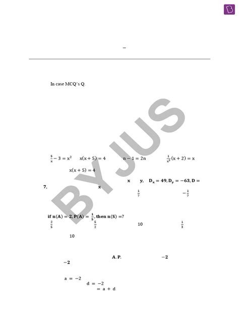 Mh Board Class 10 Apr12 2023 Maths Question Paper Solutions 2020 Part I