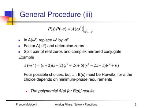 Ppt Analog Filters Network Functions Powerpoint Presentation Free