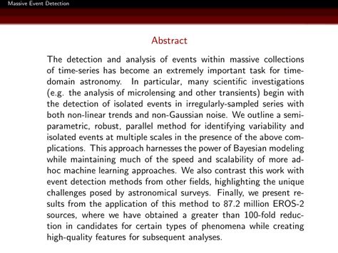 Pdf Semi Parametric Robust Event Detection For Massive Time Domain Databases
