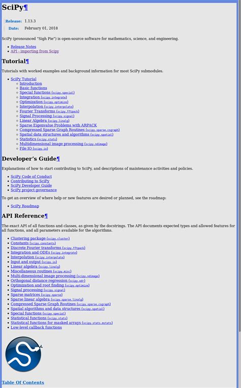 Documentation Build With Scipy Sphinx Theme Issue Scipy Scipy Github