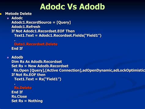 Ppt Adodb Powerpoint Presentation Free Download Id4340202