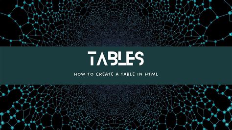 Tables In HTML How To Create A Table In HTML Table Head Table Body Table Rows YouTube