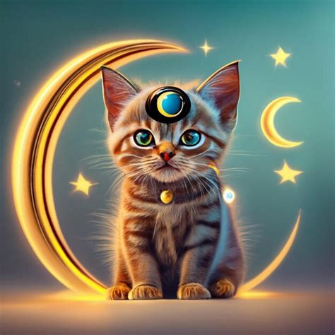 Premium Photo Cat On The Night Sky With Golden Color Splash