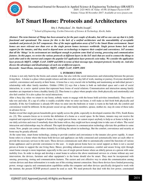 PDF IoT Smart Home Protocols And Architectures