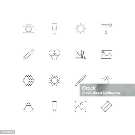 창조적인 프로세스 및 설계 선형 얇은 아이콘 설정합니다 간단한 벡터 아이콘 설명 0명에 대한 스톡 벡터 아트 및 기타 이미지 0명 눈금자 디자인 Istock