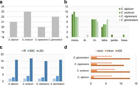 the distribution and type of simple sequence repeats ssrs in cp