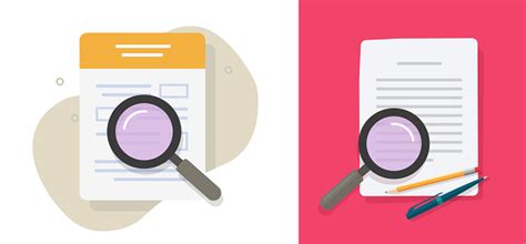 Review Analyzing Document Form Icon Vector Graphic Illustration Set