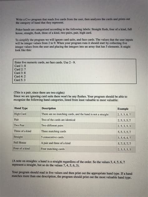Write A C Program That Reads Five Cards From The